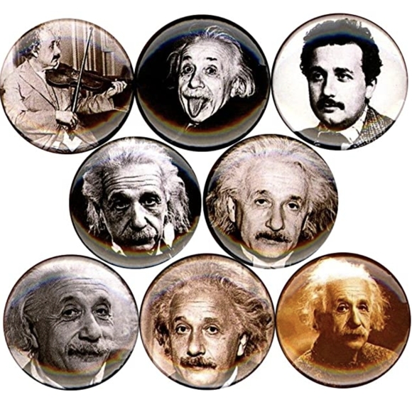 Accessories | Albert Einstein 8 New 1 Inch 25mm Set Of 8 Pinback ...